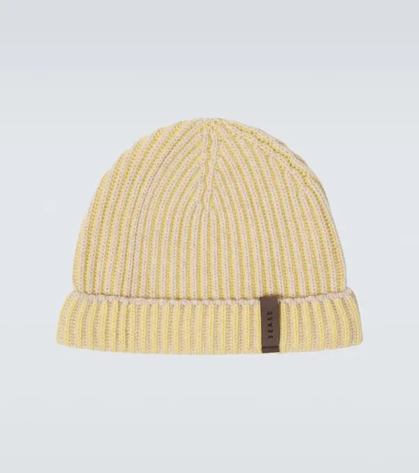 Sease Dinghy Ribbed Cashmere Beanie - Beige