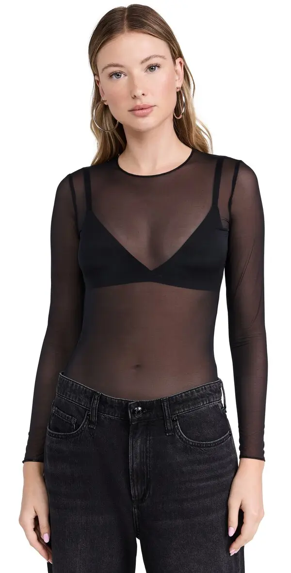 Commando Chic Mesh Long Sleeve Bodysuit