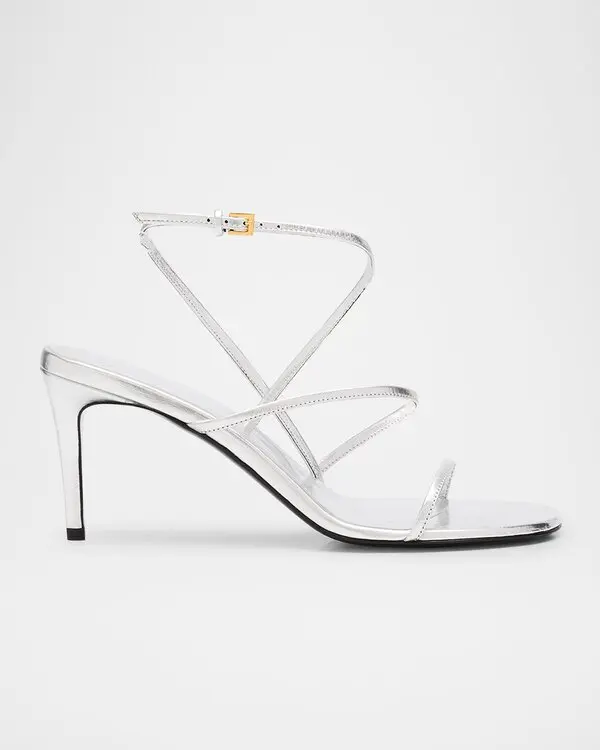 Khaite Metallic Ankle-strap Sandals - Silver