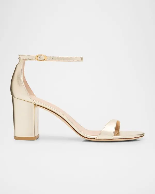 STUART WEITZMAN Nudist Ii Leather Sandals - Light Gold