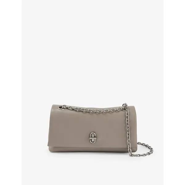 Marc Jacobs The Dual Leather Wallet On Chain - Cement