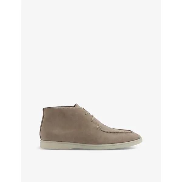 REISS Loftus Lace-up Suede Chukka Boots - Light Stone