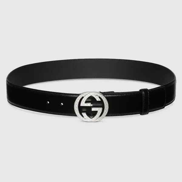 Gucci Belt With Interlocking G Engraved Buckle