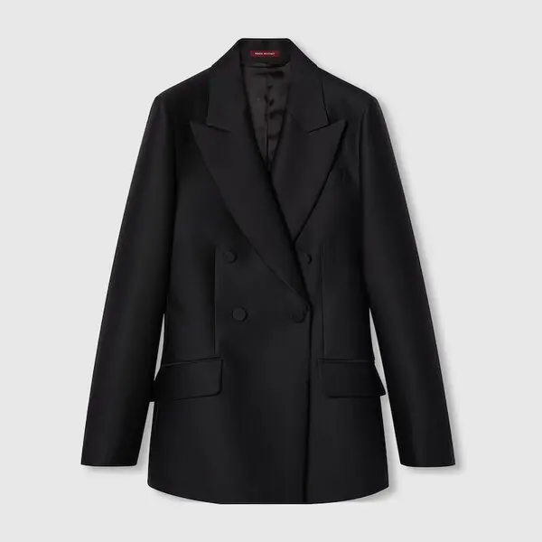Gucci Wool Silk Gabardine Double-breasted Jacket