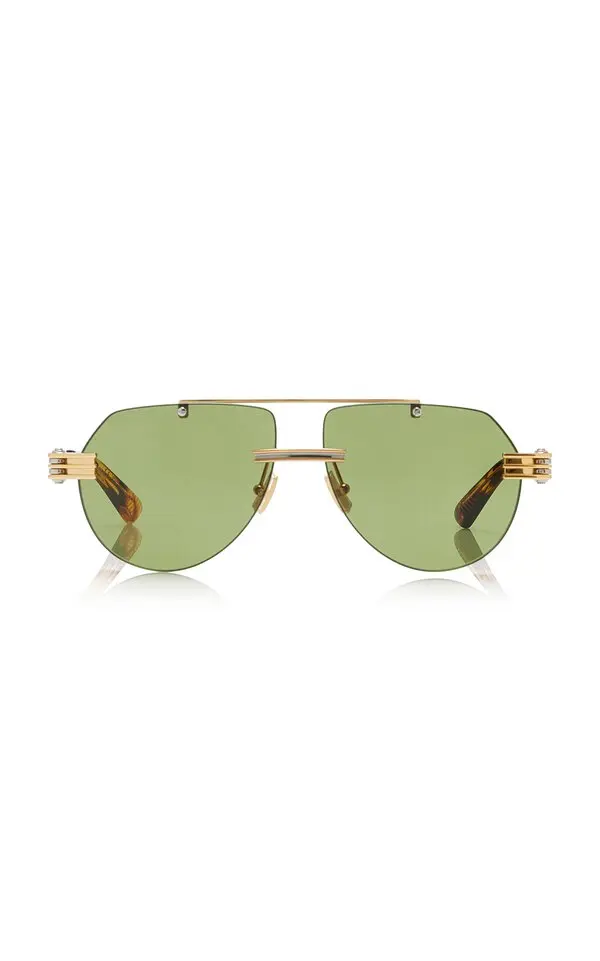 Bottega Veneta Aviator Metal Sunglasses