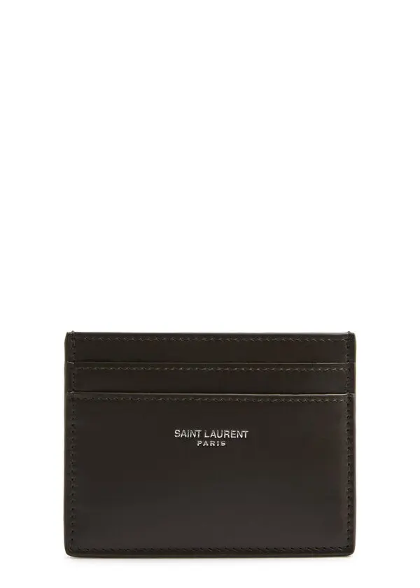 Saint Laurent Soho Leather Card Holder - Brown