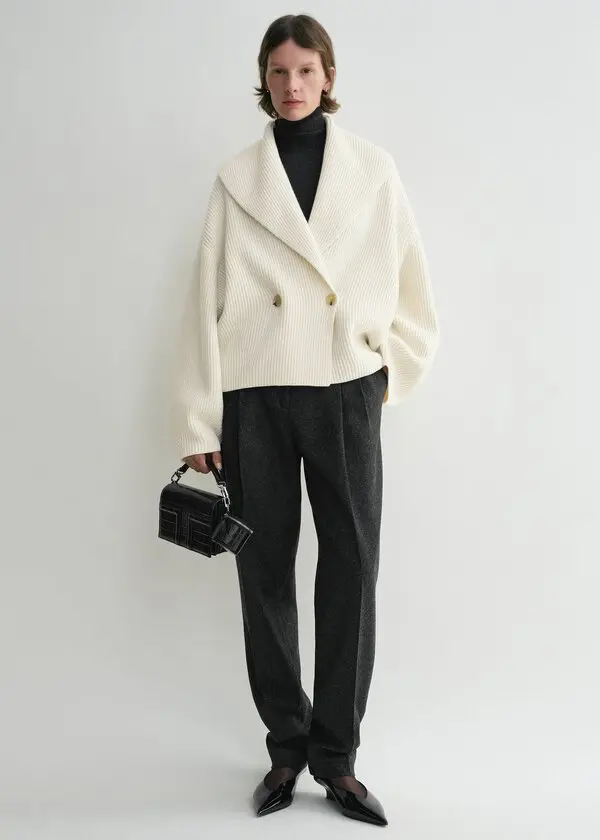 TOTÊME Shawl-lapel Cardigan - Milk