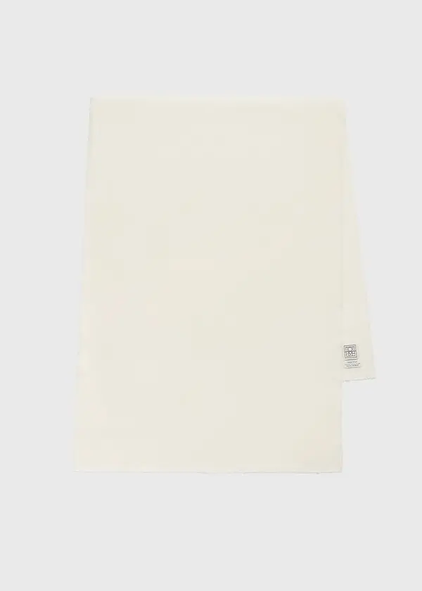 TOTÊME Wide Classic Wool Scarf - Ivory