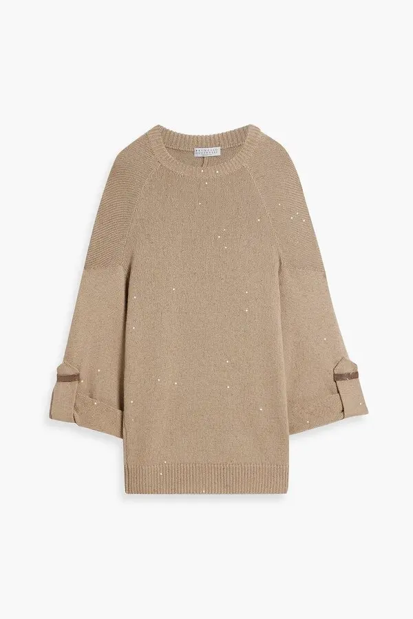 Brunello Cucinelli Embellished Wool-cashmere Sweater