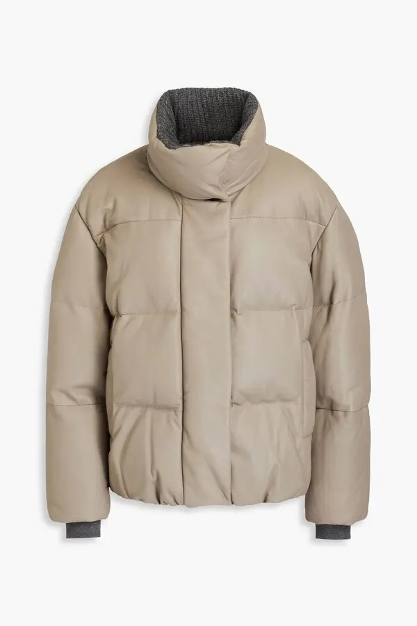Brunello Cucinelli Quilted Leather Down Jacket