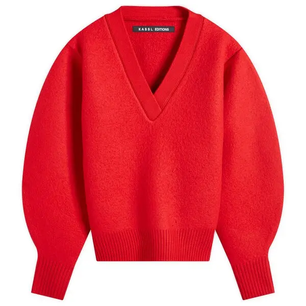 KASSL EDITIONS V-sweater Boiled Wool Jumper