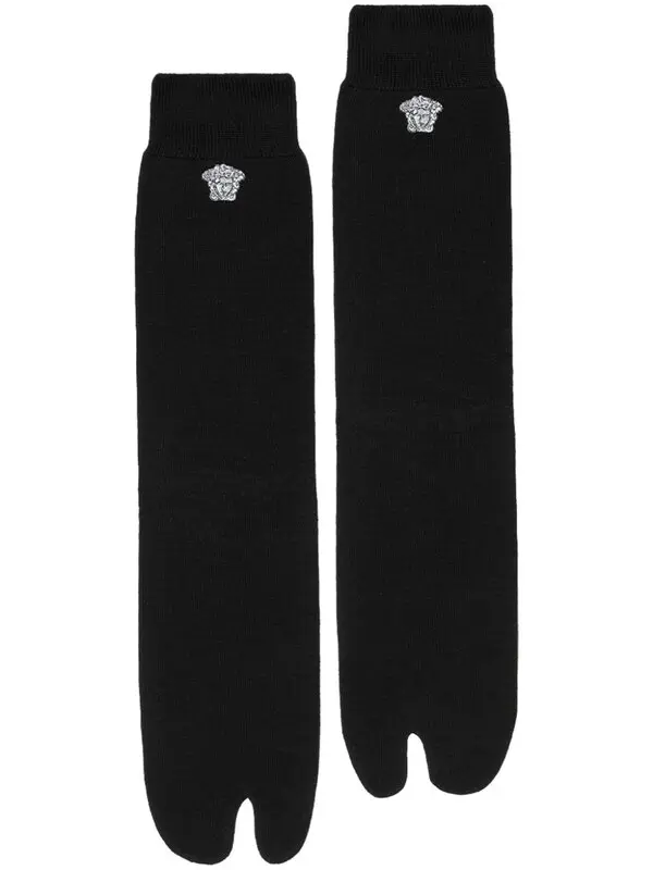 Versace Medusa Embroidered Tabi Socks - Black