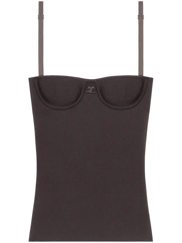 COURREGES Lingerie Interlock Top - Brown