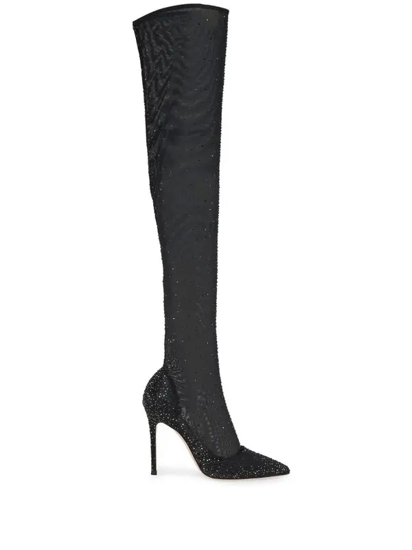 Gianvito Rossi 105mm Aurora Cuissard Boots In Black 44% Off