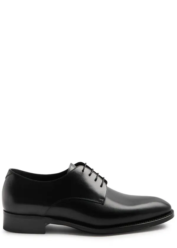 Saint Laurent Adrien Leather Derby Shoes - Black