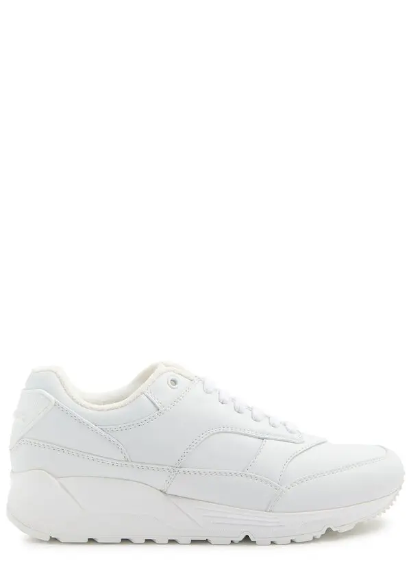 Saint Laurent Bump Panelled Leather Sneakers - White