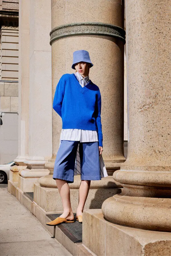 Rosetta Getty V-neck Pullover - Blue