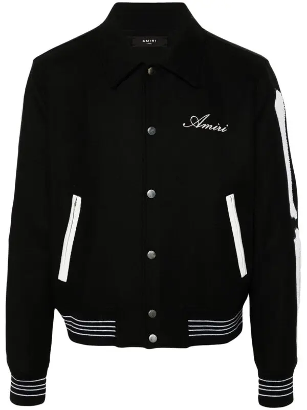 Amiri Bones Varsity Jacket - Black