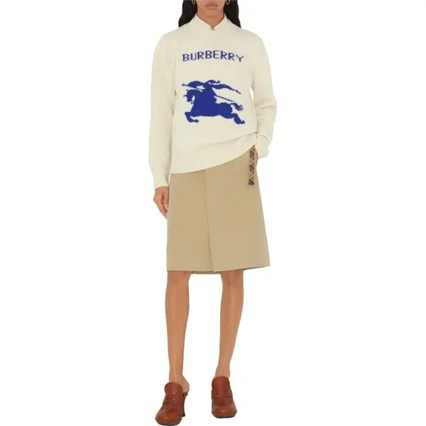 Burberry Ekd Wool Cashmere Sweater - Off White