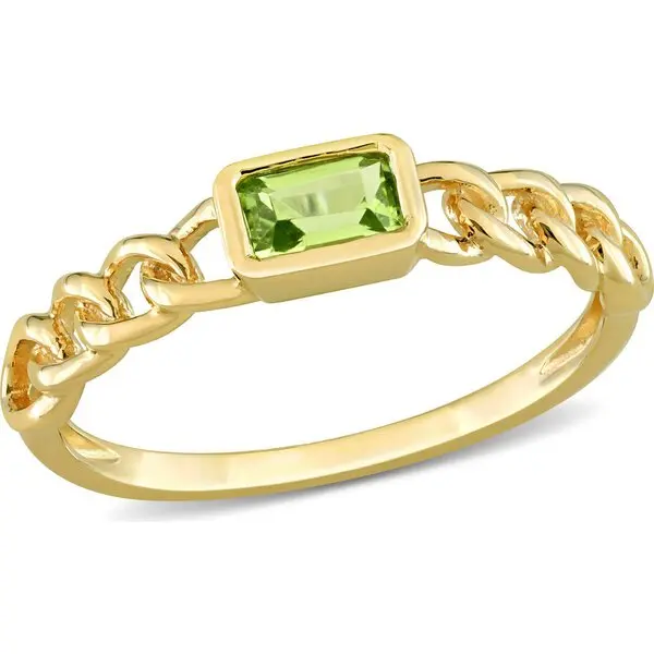 JULIANNA B. 14k Yellow Gold Gemstone Link Ring - Peridot