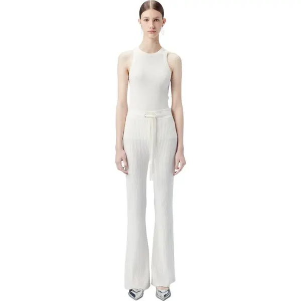 GOBI MONGOLIAN CASHMERE Cotton Silk Cashmere Blend Flares - Whisper White