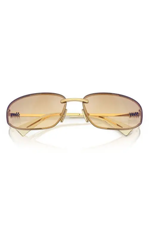 Miu Miu 69mm Oversized Oval Sunglasses - Gold