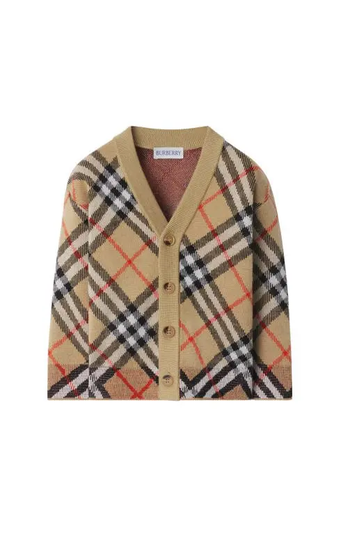 Burberry Check Wool Cardigan