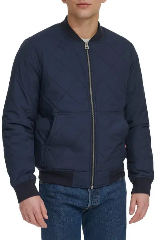 LEVI'S Quilted Bomber Jacket - Navy