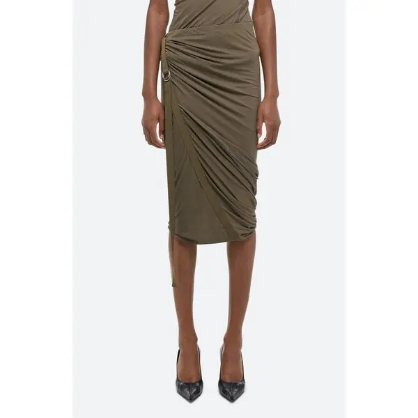Helmut Lang Wind Jersey Skirt - Olive - F0x