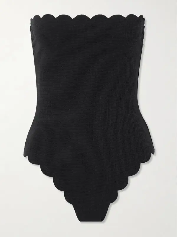 Marysia Chesapeake Reversible Strapless Scalloped Swimsuit