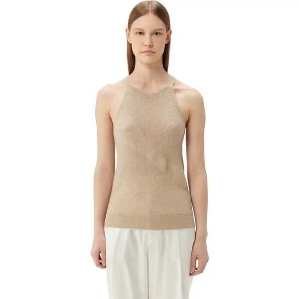 GOBI MONGOLIAN CASHMERE Organic Color Cashmere Top - Beige