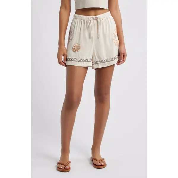Rip Curl Embroidered Linen-blend Shorts