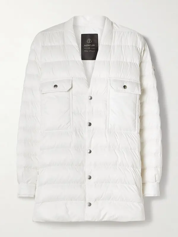 Rick Owens Moncler Quilted Shell Down Jacket - White