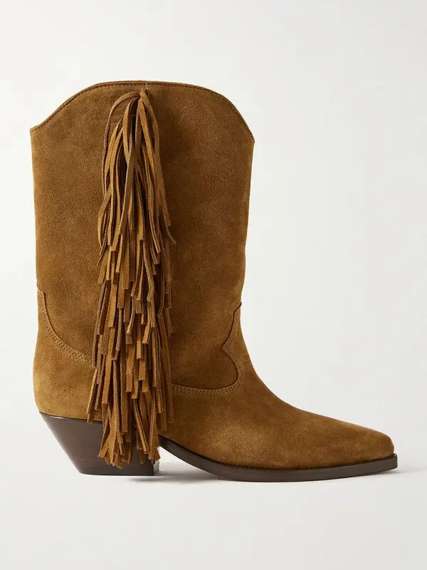 Isabel Marant Duerto Fringed Suede Boots - Brown