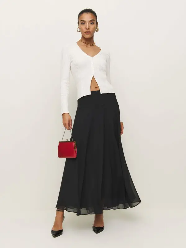 REFORMATION Erina Maxi Skirt - Black