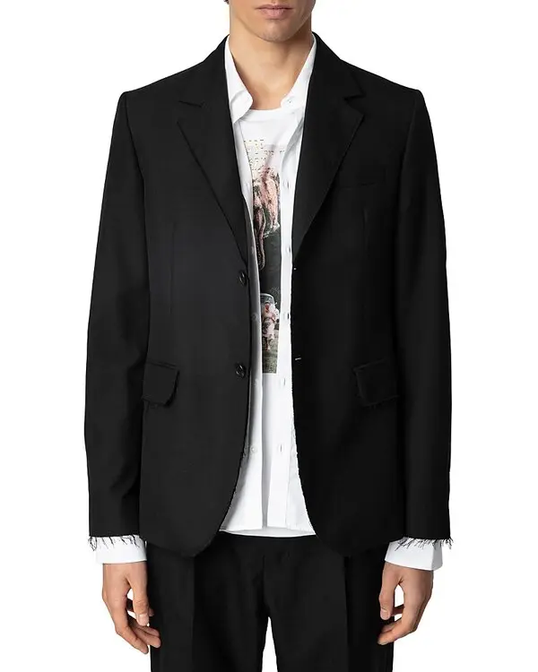 Zadig&Voltaire Vanilleh Raw Edges Straight Cut Blazer