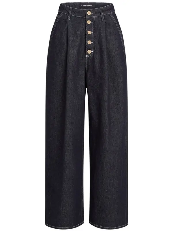 Karl Lagerfeld Button-fly Wide-leg Jeans
