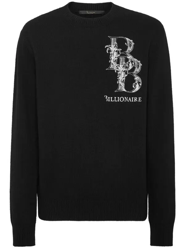 BILLIONAIRE Monogram-print Jumper - Black