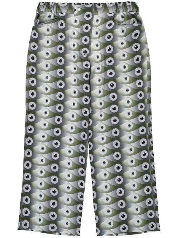 GMBH Eye-print Wide-leg Trousers