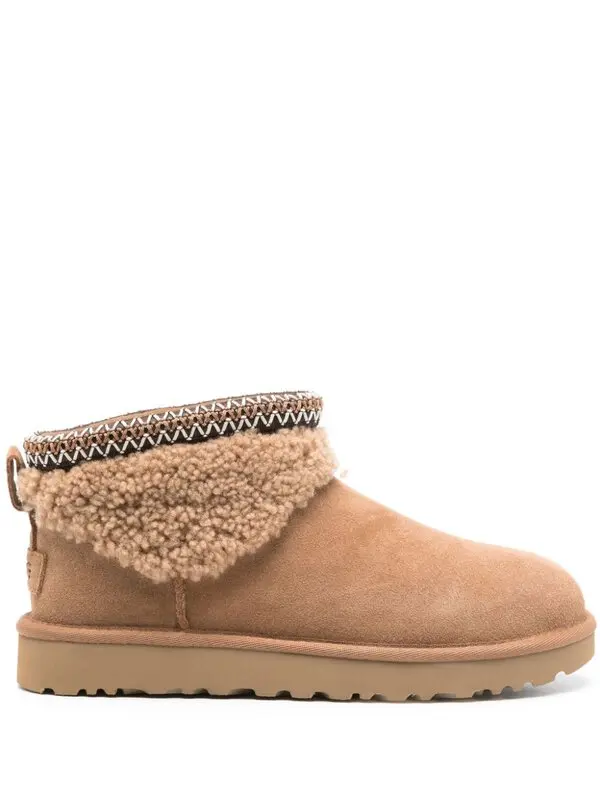 UGG Classic Ultra Mini Curly Boots - Brown