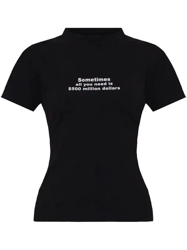 Vetements Slogan-Print T-Shirt - Black | Editorialist