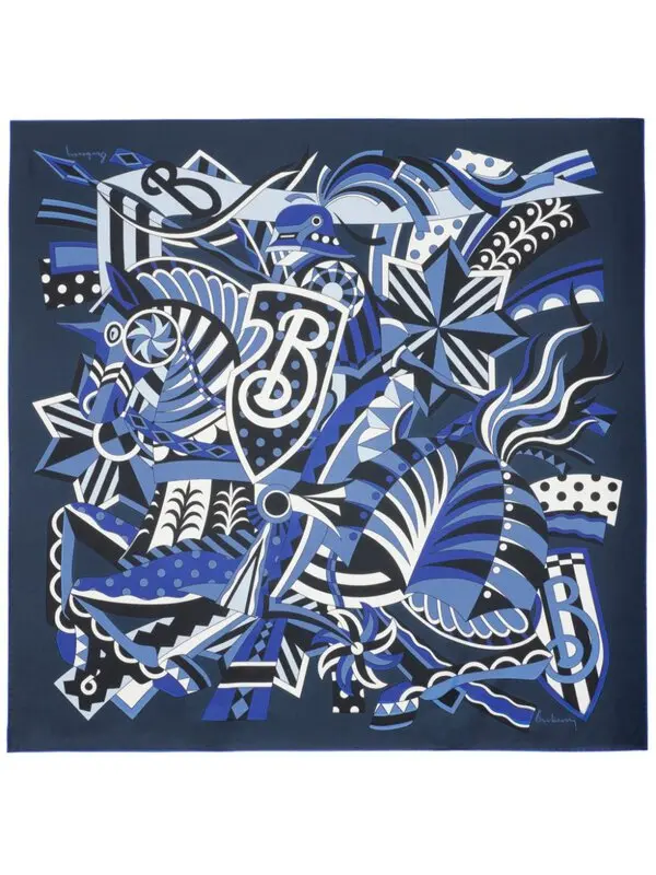 Burberry Carousel Ekd Silk Scarf