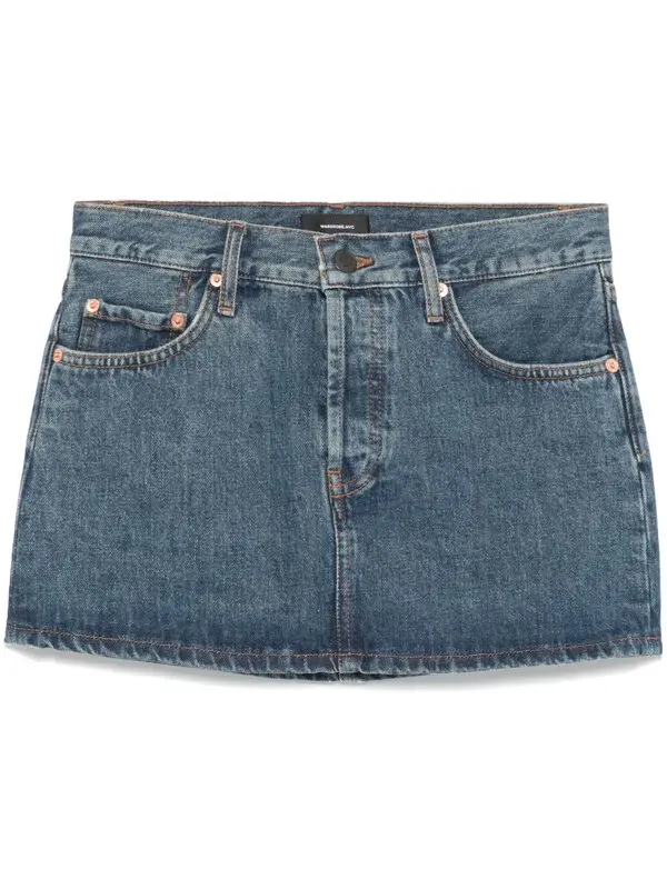Wardrobe.NYC Denim Micro Mini Skirt - Blue