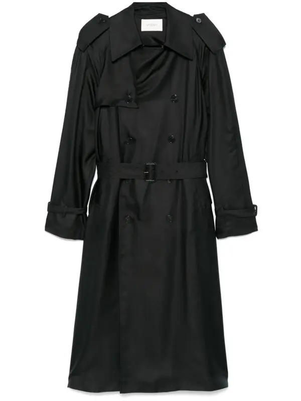 Saint Laurent Silk Trench Coat In Black 20% Off Editorialist