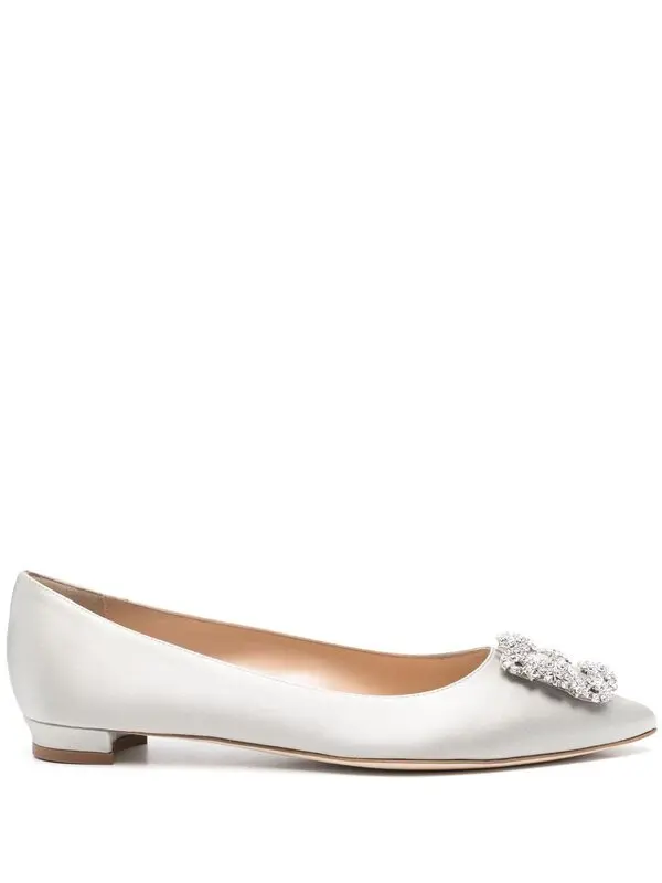 Manolo Blahnik Hangisi Ballet Flats - Grey