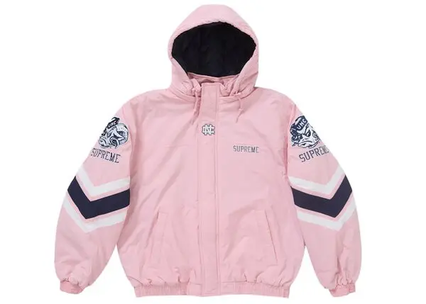 Supreme Mitchell & Ness Ncaa Hooded Stadium Jacket - Pink