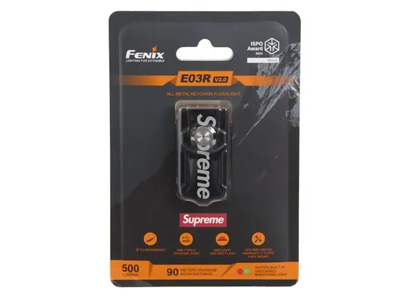 Supreme Fenix E03r Flashlight Keychain - Black
