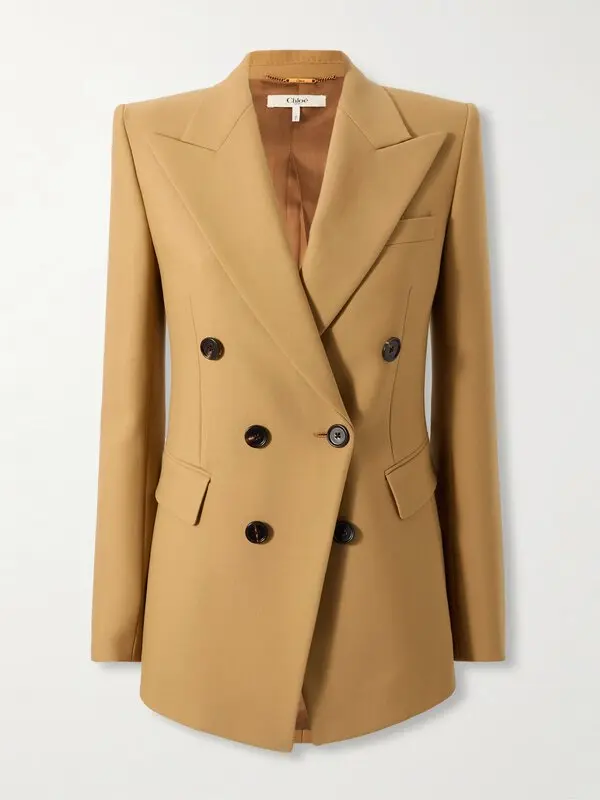Chloé Double-breasted Wool Blazer - Brown