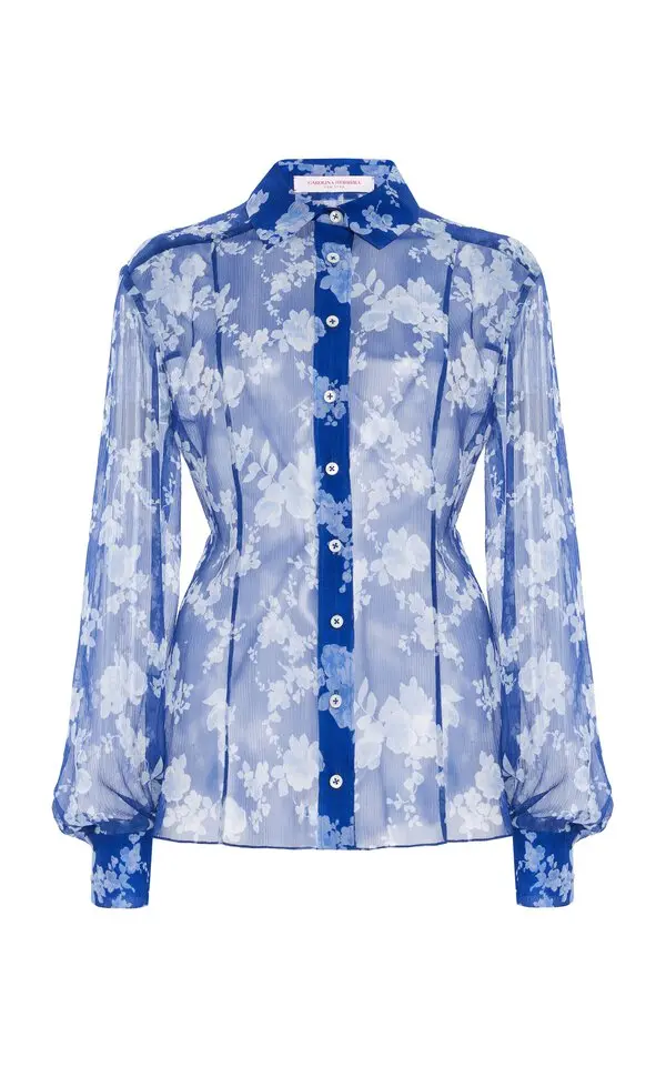 Carolina Herrera Silk Chiffon Shirt - White