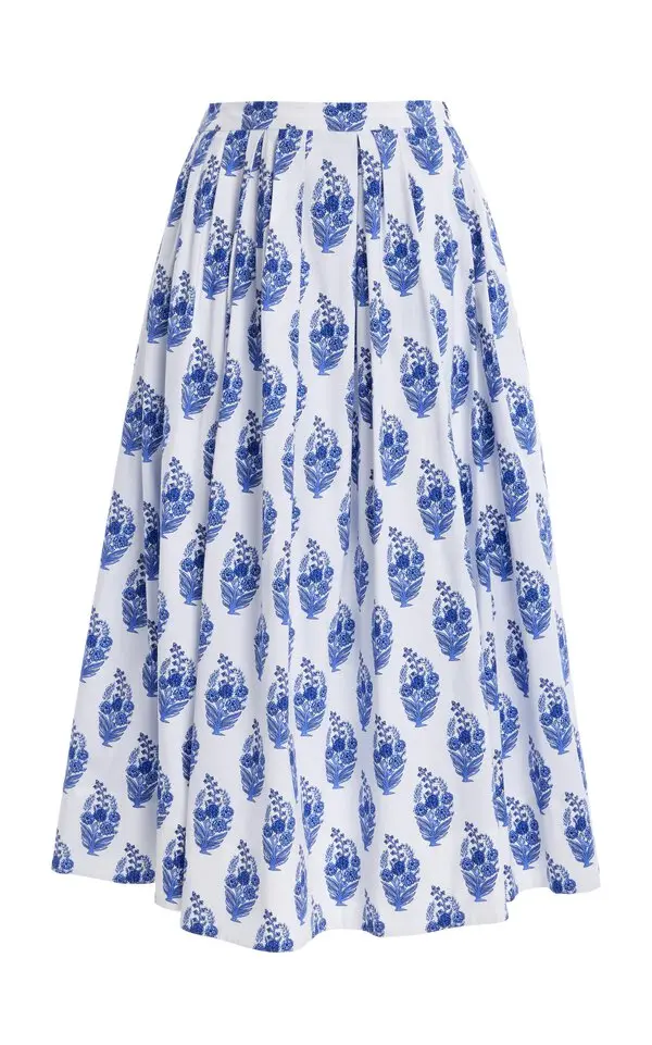 Carolina Herrera Cotton Poplin Midi Skirt - Print